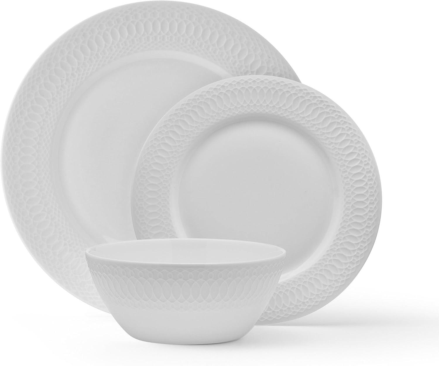 Mikasa Levi Bone China Lightweight Chip Resistant 12 Piece Dinnerware ...
