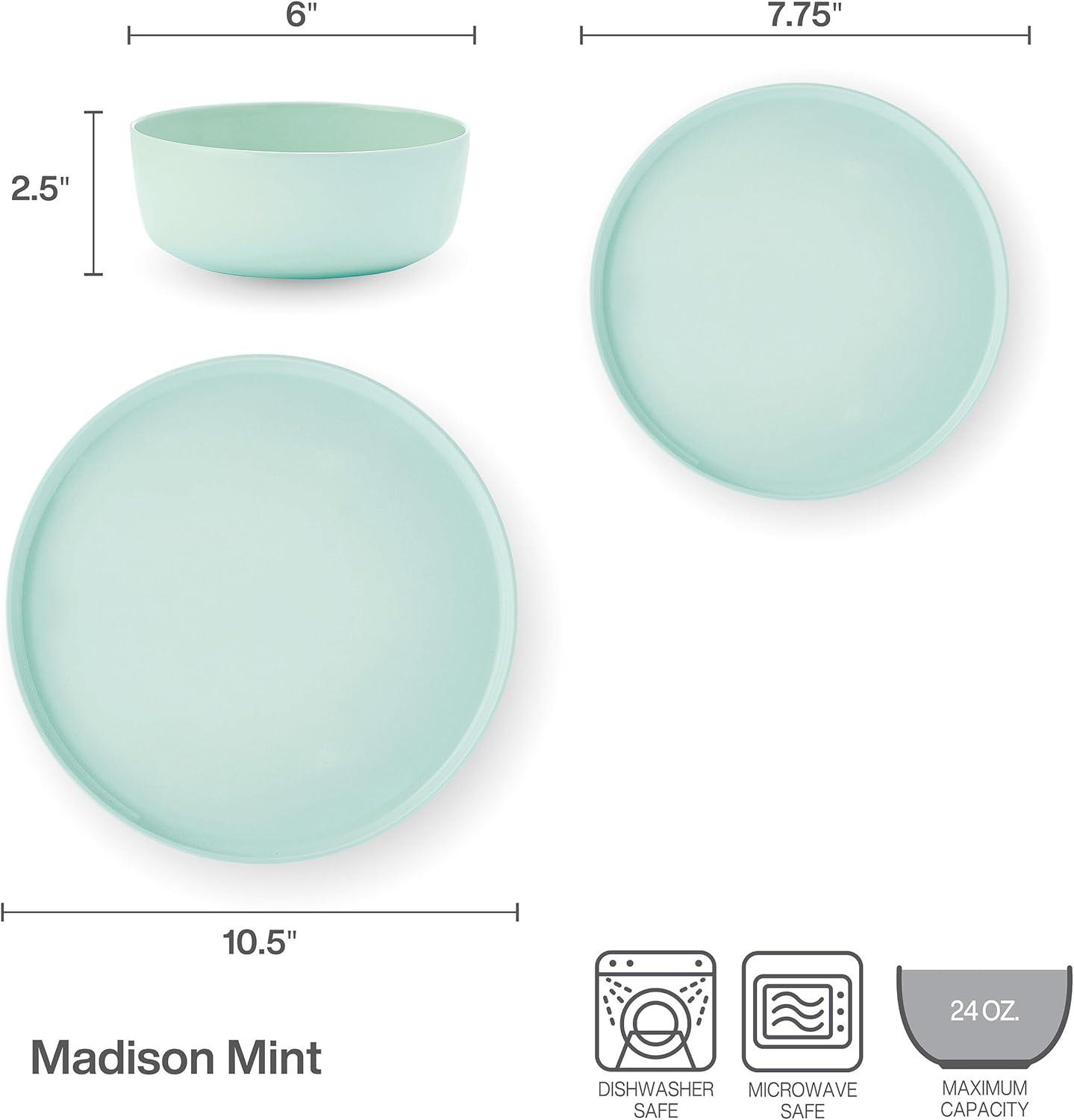 Mikasa Madison Pastel Bone China Lightweight 12 Piece Dinnerware Set ...