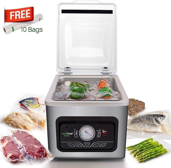 NutriChef Automatic Vacuum Sealer for Food, 350W Commercial-Grade ...
