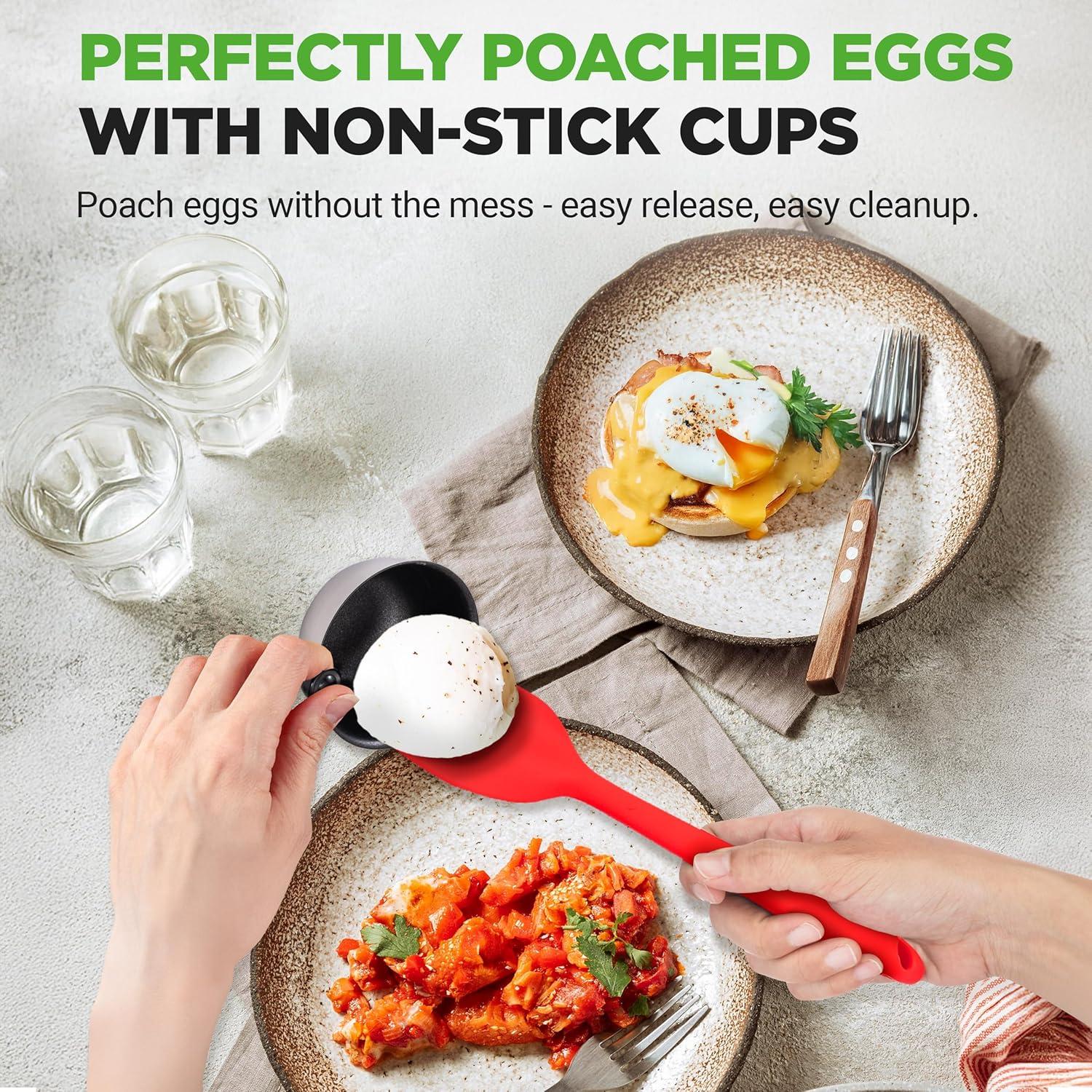 NutriChef Egg Poacher Pan Set – 7.87” Stainless Steel Poached Egg ...
