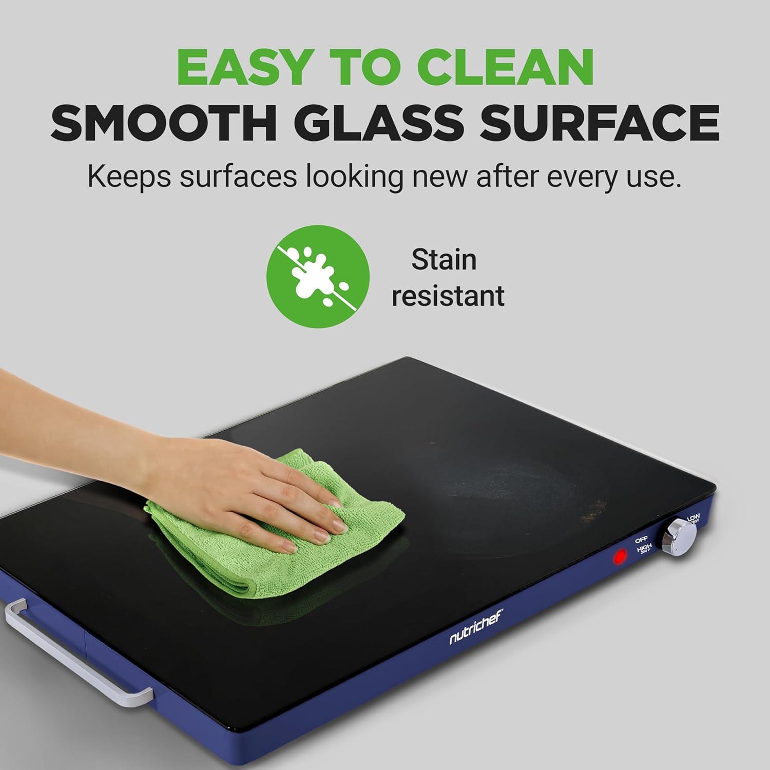 NutriChef Electric Food Warming Tray – Adjustable Temperature, Sleek ...