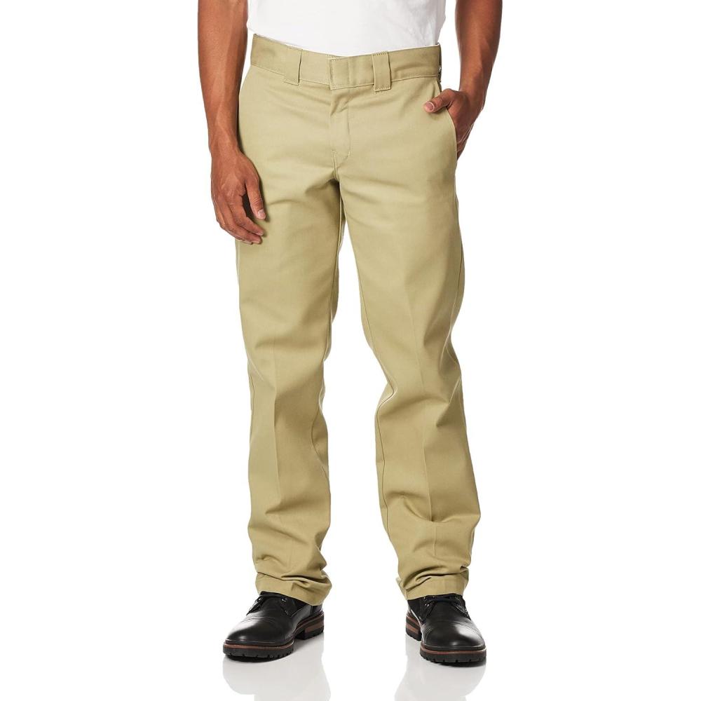 Dickies Men’s Slim Straight Fit Work Pant(Khaki) - Dickies
