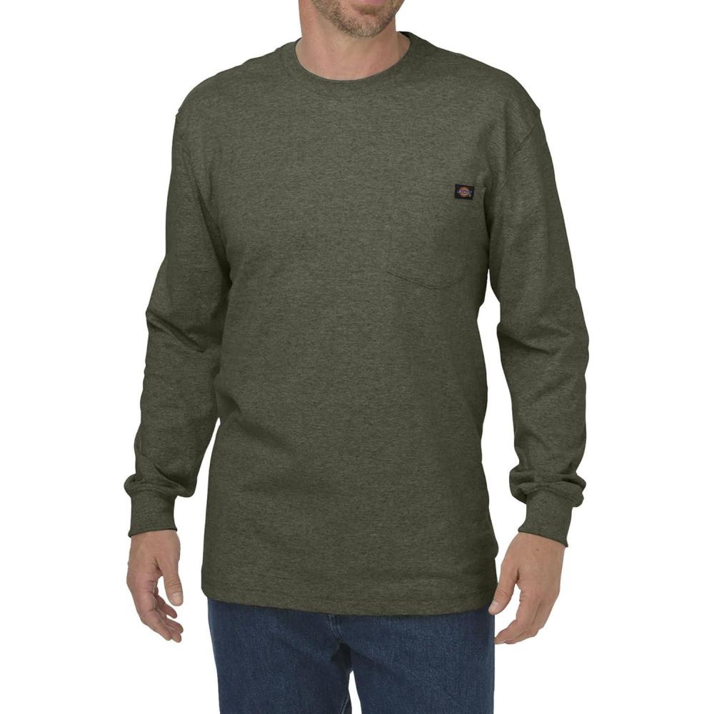 Dickies Big and Tall Men’s Long Sleeve Heavyweight Crew Neck(Moss Green ...
