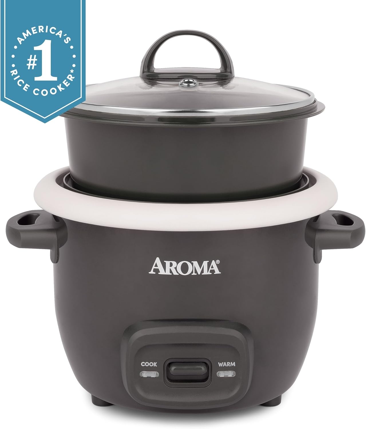 AROMA CoreCoat™ Mini Rice Cooker (3 Cups Cooked) with Nonstick Ceramic ...
