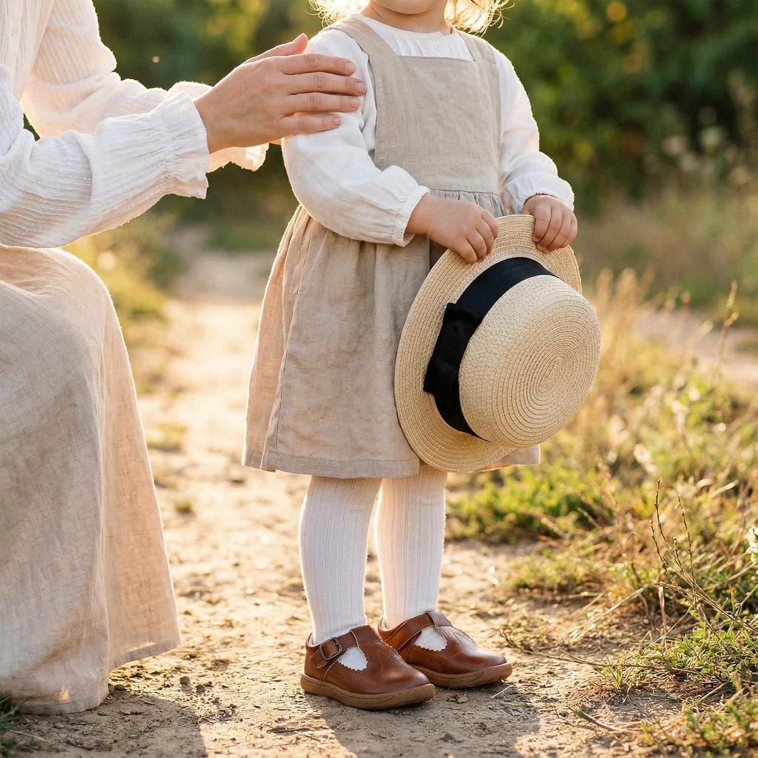 STQ Wide Toe Box Toddler Mary Jane Dress Shoes Zero Drop Girls Ballet ...