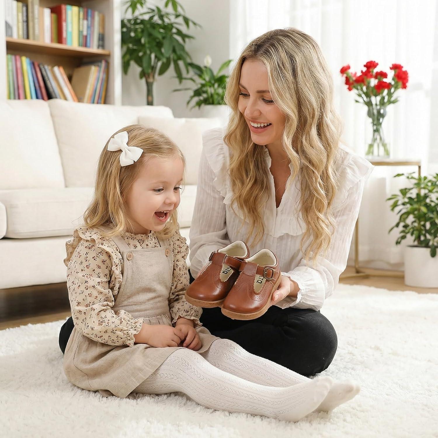 STQ Wide Toe Box Toddler Mary Jane Dress Shoes Zero Drop Girls Ballet ...