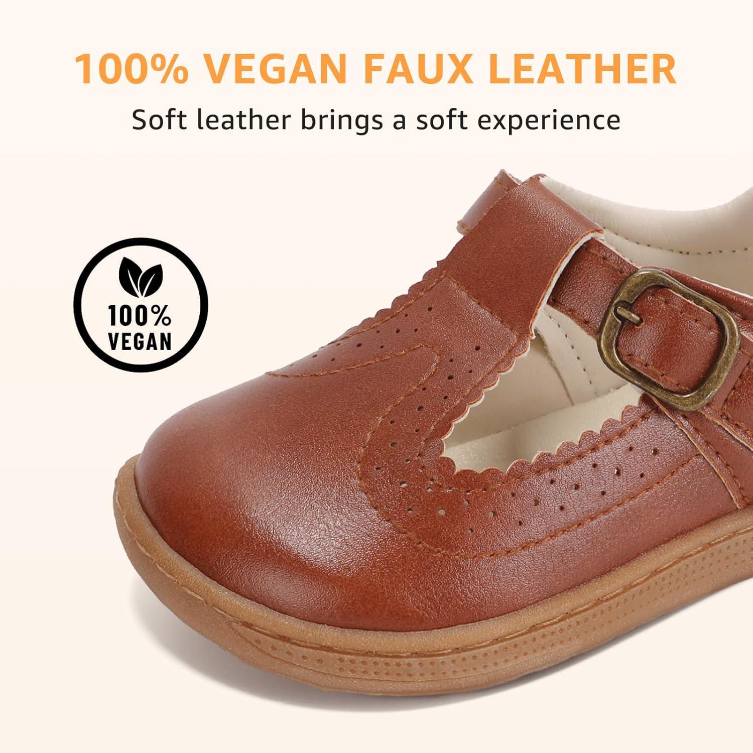 STQ Wide Toe Box Toddler Mary Jane Dress Shoes Zero Drop Girls Ballet ...