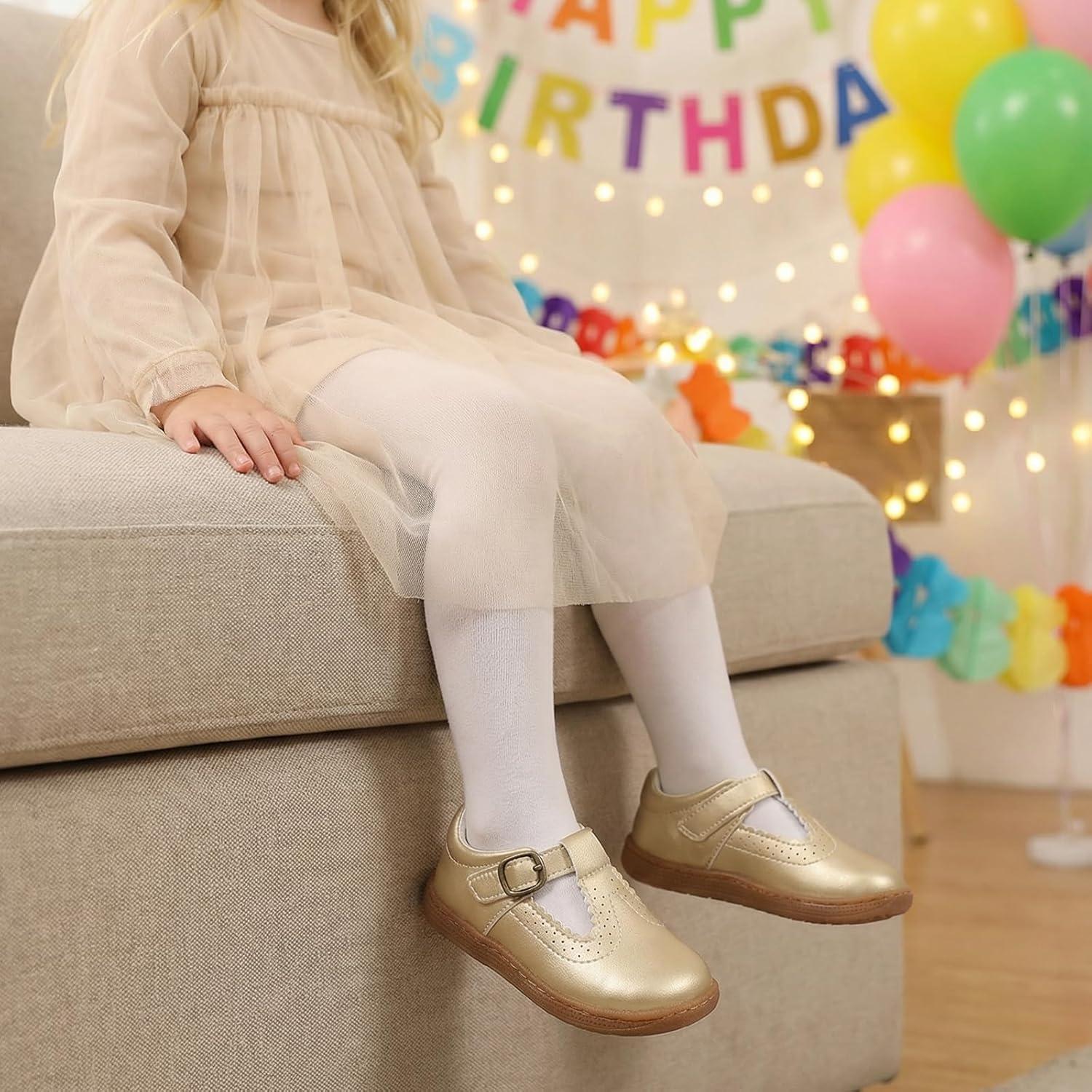 STQ Wide Toe Box Toddler Mary Jane Dress Shoes Zero Drop Girls Ballet ...