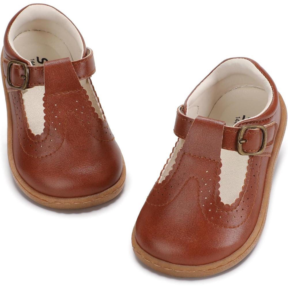 STQ Wide Toe Box Toddler Mary Jane Dress Shoes Zero Drop Girls Ballet ...