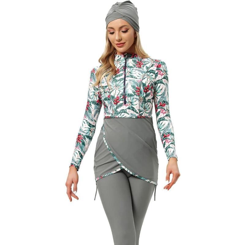 Burkini Swimsuits for Women Modest Muslim Swimsuit Islamic Long Sleeve ...