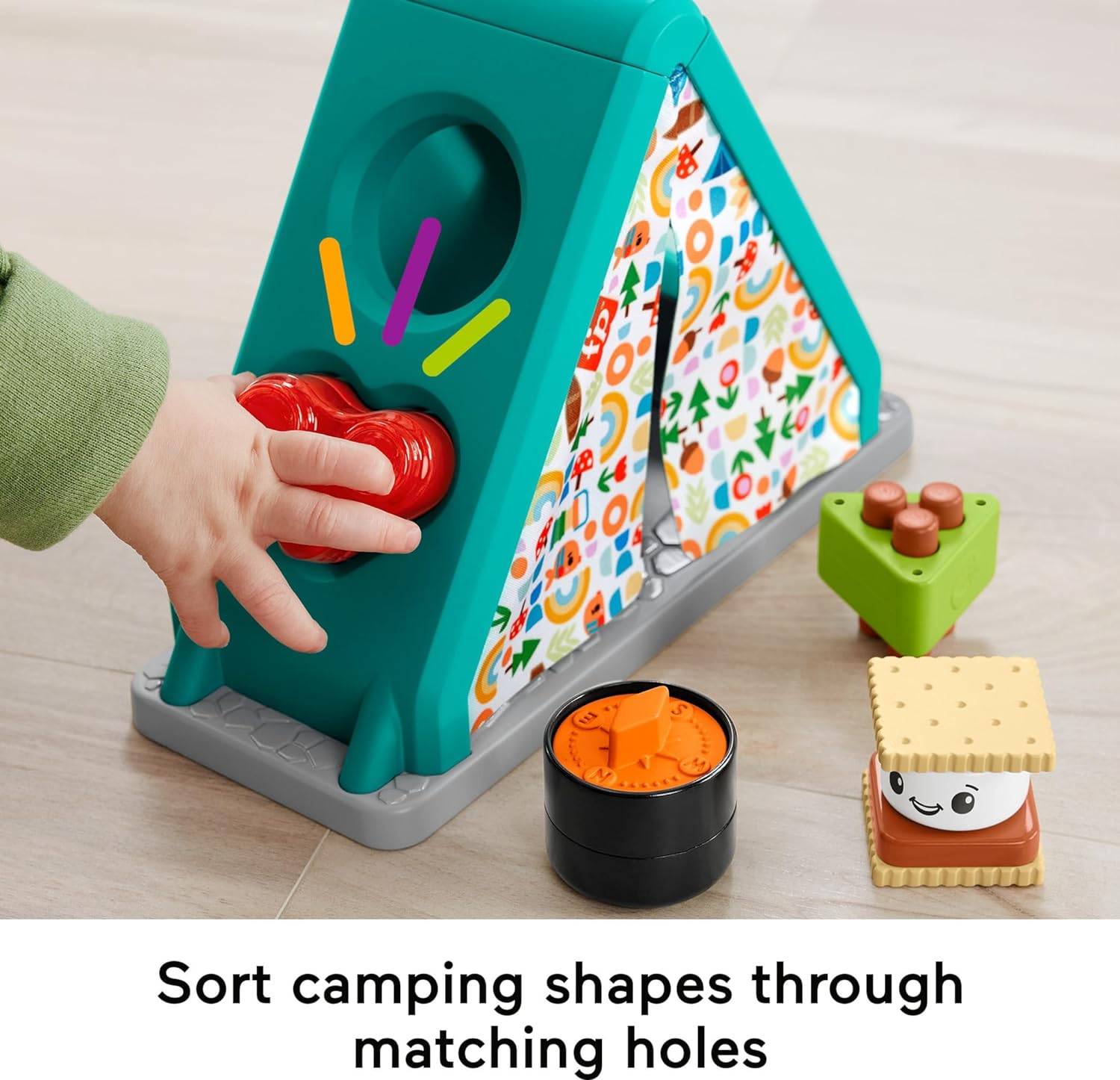 Fisher-Price Shape Sorter S’More Shapes Camping Tent Baby Toy for Ages ...