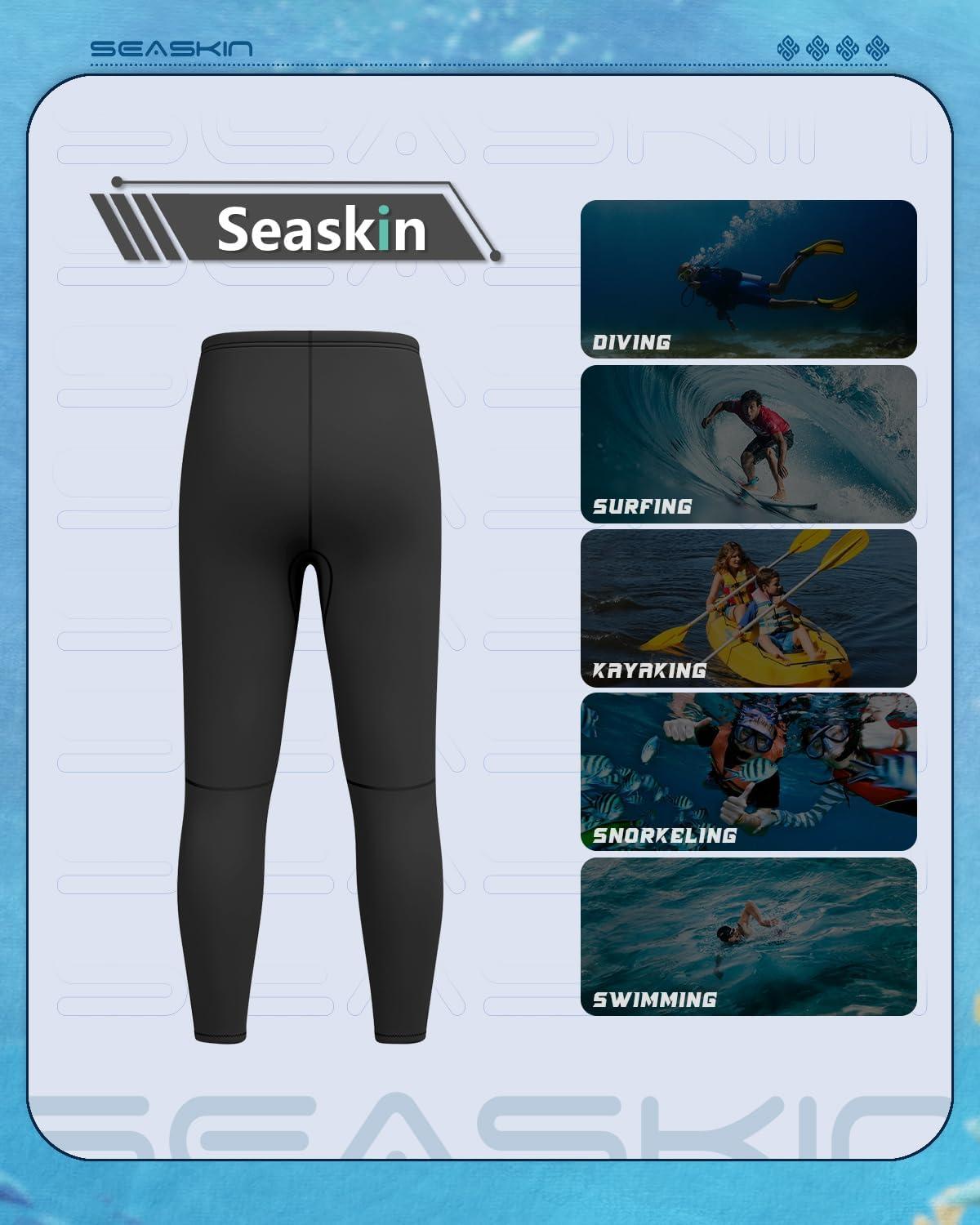 Seaskin 2mm Mens Wetsuit Pants(Black) - Seaskin Wetsuit